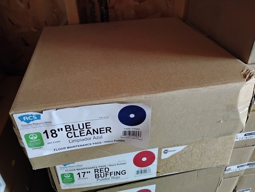 (5) ACS Floor Buffing Pads - 18" Blue Cleaner | eBay