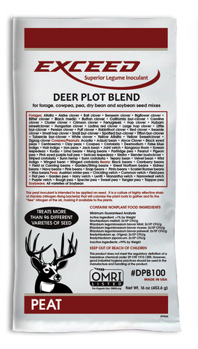 Exceed® Peat Deer Plot Blend - 96 Legumes Inoculant - 1 lb Treats 100 ...