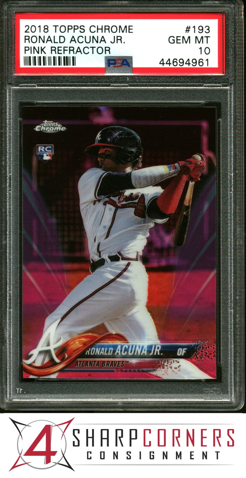 Ronald Acuna Jr. 2018 Topps Chrome #193 Pink Refractor Price Guide ...