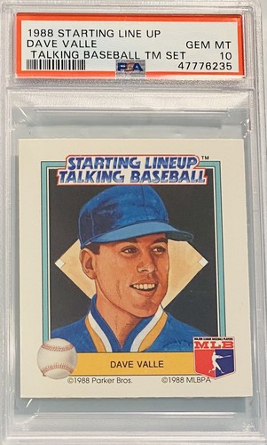 1988 Starting Lineup Talking Baseball DAVE VALLE PSA 10 POP. 1 Mariners ...