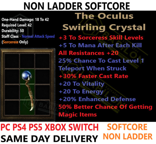PC PS4 PS5 XBOX SWITCH NON-LADDER Oculus Sorc DIABLO 2 RESURRECTED ...