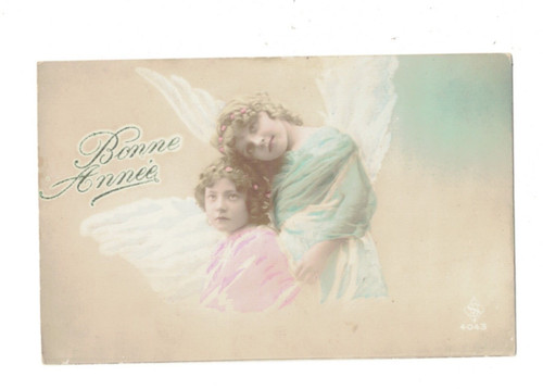 SD3146 XMAS ANGELS POSING TOGETHER FANTASY RPPC HAND. COL | eBay