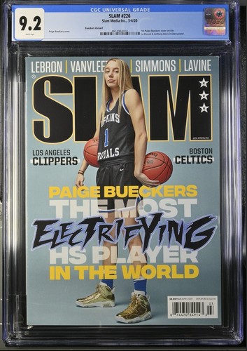 Paige Bueckers SLAM Magazine 226 2020 FIRST COVER CGC 9.2 TOP POP UConn ...
