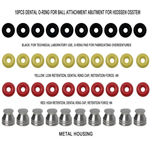 10PCS Dental O-ring for Ball Abutments Attachment fit Hiossen Osstem ...