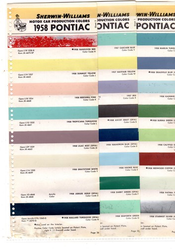 1958 Pontiac Catalina Bonneville Safari Star Chief Sherwin Williams ...