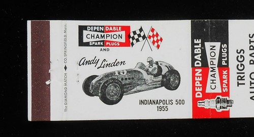 1955 Indianapolis 500 Race Andy Linden Triggs Auto Parts Sebastopol CA ...