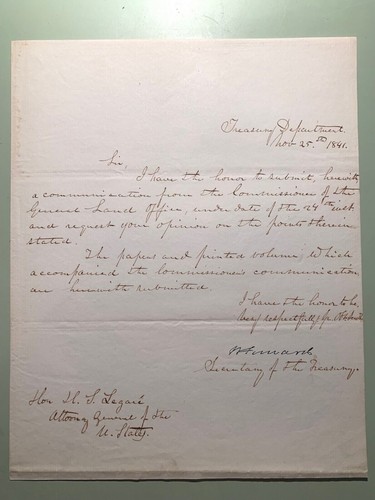 1843 WALTER FORWARD Secretary of the Treasury - 1841 ALS | eBay