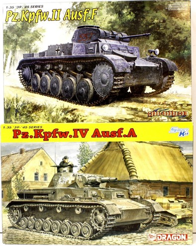 Dragon/Cyber Hobby lot of 2, 1/35, Panzer IV Ausf A Smart and Panzer II ...