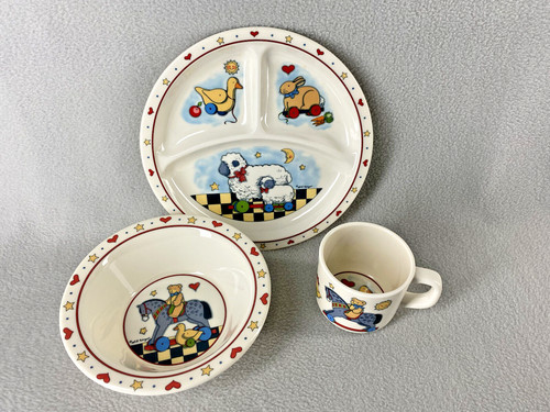 Kibouki Melamine Child Divided Plate Bowl Cup Set Susan Winget Pull Toy ...