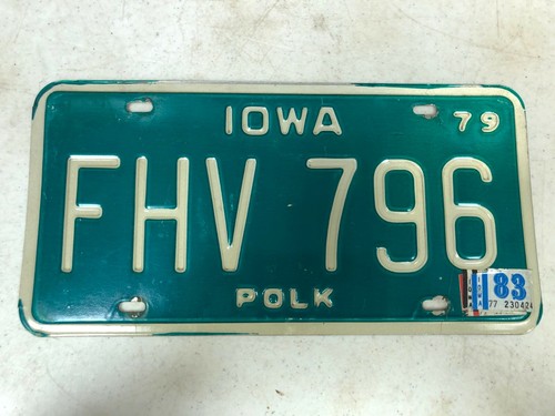 1979 (83 Tag) IOWA Polk County License Plate FHV-796 | eBay