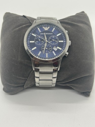 Emporio Armani AR2448 Blue Dial Chronograph Classic Men's Watch 43mm ...