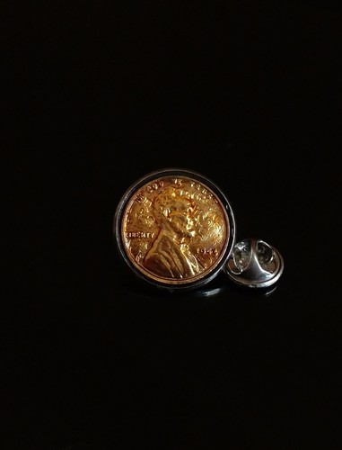 ABRAHAM LINCOLN , GOLDEN (HOBO OR ENGRAVED) LAPEL PIN, TIE CLIP OR HAT ...