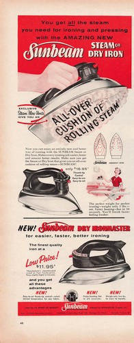 Sunbeam Iron Print Ad Vintage Advertisement Household Appliance ...