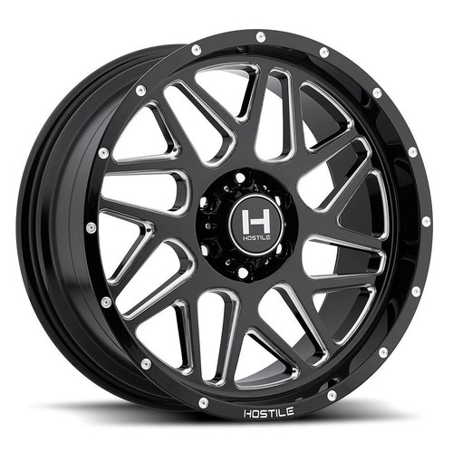 22 inch 22x10 Hostile Sprocket Blade Cut wheels rims 8x6.5 8x165.1 -25 ...