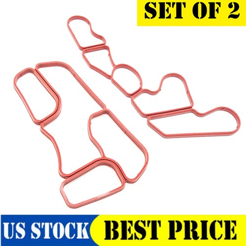 Set 2 Engine Oil Filter Housing & Oil Cooler Gasket for Mercedes-Benz ...