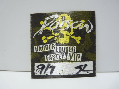 Used Poison 2003 Harder Louder Faster Concert VIP Backstage Pass ...