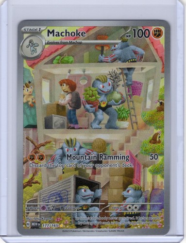 Pokemon Machoke SV: Scarlet & Violet 151 Illustration Rare Holo #177/ ...