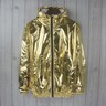 Men's Outwear Motorcycle Jacket Hooded Shiny Gold Silver Casual Coat Sz ...