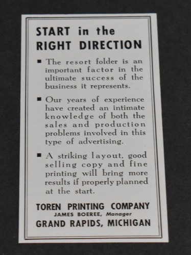 1951 Print Ad Michigan Grand Rapids Toren Printing Company James Boeree ...