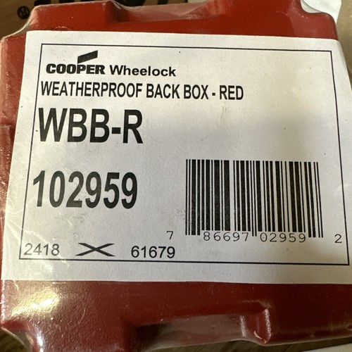 Weatherproof Backbox Red copper Wheelock #WBB-R NEW | eBay