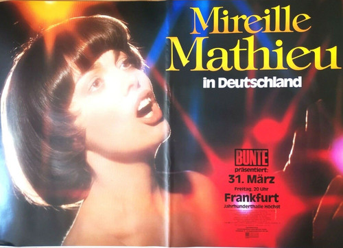 MIREILLE MATHIEU 1977 FRANKFURT - orig. Concert Poster - Plakat - DIN ...