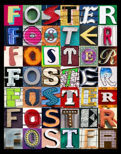 FOSTER Name Poster featuring photos of actual sign letters | eBay