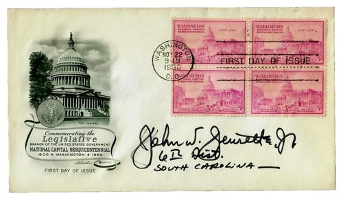 "South Carolina Congressman" John Jenrette Signed FDC Dated 1930 | eBay