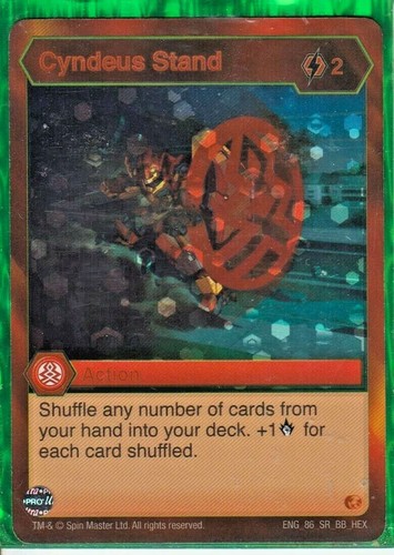 1 x Bakugan Battle Brawlers Cyndeus Stand Action Card - ENG 86 SR BB ...