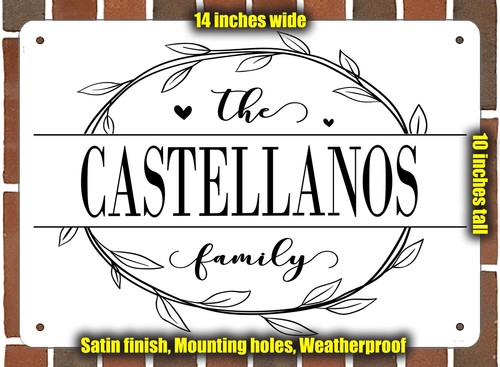 Castellanos Family Decorative Metal Door or Wall Plaque (Style 1) | eBay