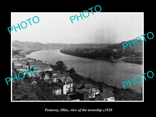 OLD 8x6 HISTORIC PHOTO OF POMEROY OHIO VIEW OF THE TOWNSHIP & RIVER ...