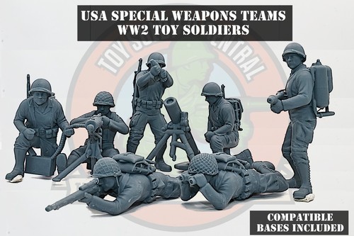World War 2 Toy Soldiers - USA Special Weapons Teams 54mm - 1:32 With ...
