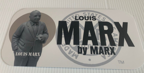 MARX BATTLEGROUND PLAYSET LICENSE PLATE ALUMINUM 6"X12" DEPICTING MARX ...