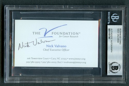 Nick Valvano signed autograph auto V Foundation Business Card BAS ...