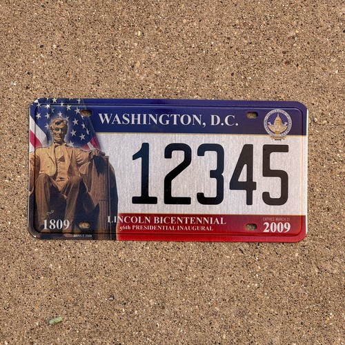 2009 Washington DC License Plate Auto Tag Obama Inaugural Inauguration ...