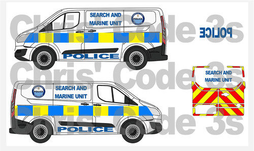 Code 3 Adhesive Vinyl Decals 1/43 1/50 Transit Custom - Police Search ...