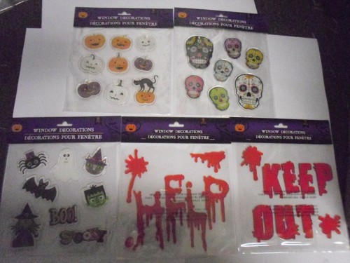 Halloween 9 PC Red Blood Get out Window GEL Clings Decorations Spooky ...