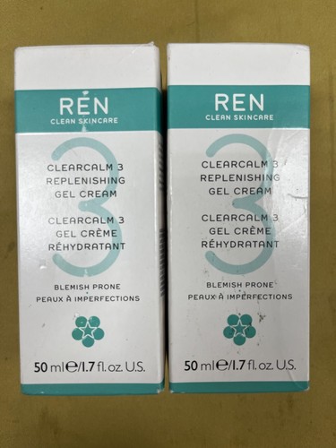 2 New REN Clean Skincare ClearCalm 3 Replenishing Gel Cream - 1.7oz ...