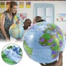 16" Inch Inflatable World Globe Map - Clear Transparent Education ...