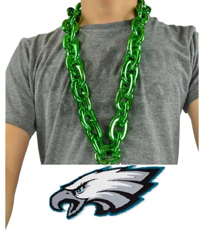New NFL Philadelphia EAGLES HEAD GREEN BIG Fan Chain Necklace (FedEx ...