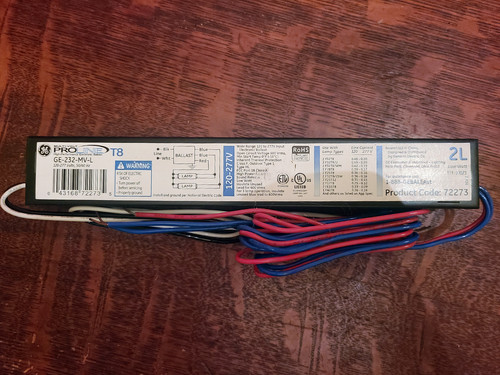 GE ProLine T8 Electronic Ballast GE-232-MV-L 2-Lamp Fluorescent | eBay