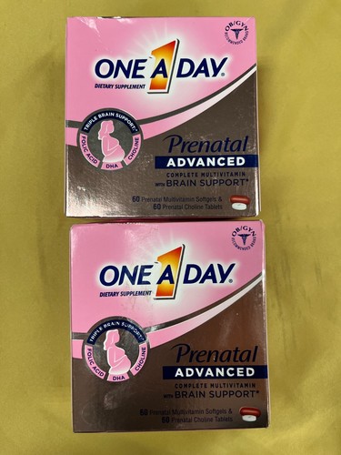 2 New One a Day Prenatal Advanced Complete Multivitamin - 60 Softgels ...