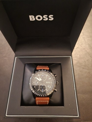 Boss Brown Mens Chronograph Watch Pilot Edition 1513851 | eBay