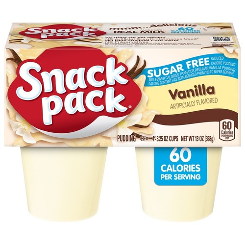 HUNTS PUDDING SNACK PACK 4 x 4 OZ CUPS VANILLA SUGAR FREE EACH (1) | eBay