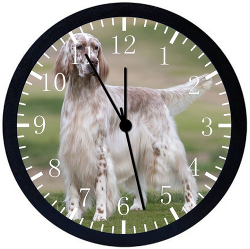 English Setter Black Frame Wall Clock Nice For Decor or Gifts F69 | eBay