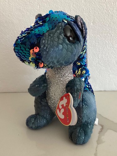 Ty Beanie Babies 36343 Flippables Regular Kate The Blue Dragon for sale ...