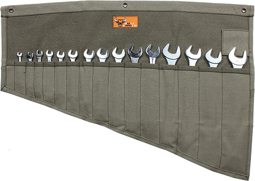 16 Pocket Wrench Pouch Metric & Standard Tool Set Organizer & Roll up ...