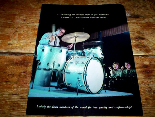 JOE MORELLO ( LUDWIG DRUMS ) ORIG 1959 Vintage Color Jazz magazine ...