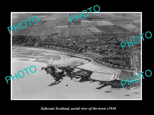 OLD 8x6 HISTORIC PHOTO OF SALTCOATS SCOTLAND AERIAL VIEW OF THE TOWN ...