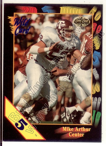 mike arthur rc rookie draft wild card sp 5 stripe texas a&m aggies ...