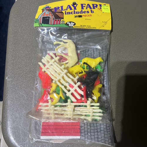 Vintage Tim Mee Plastic Farm Yard Play Set 30 Pieces, Made in USA | eBay